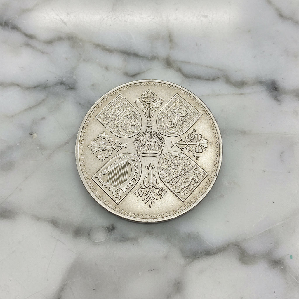1953 Queen Elizabeth II Coronation Five Shilling Coin – Beeches Vintage