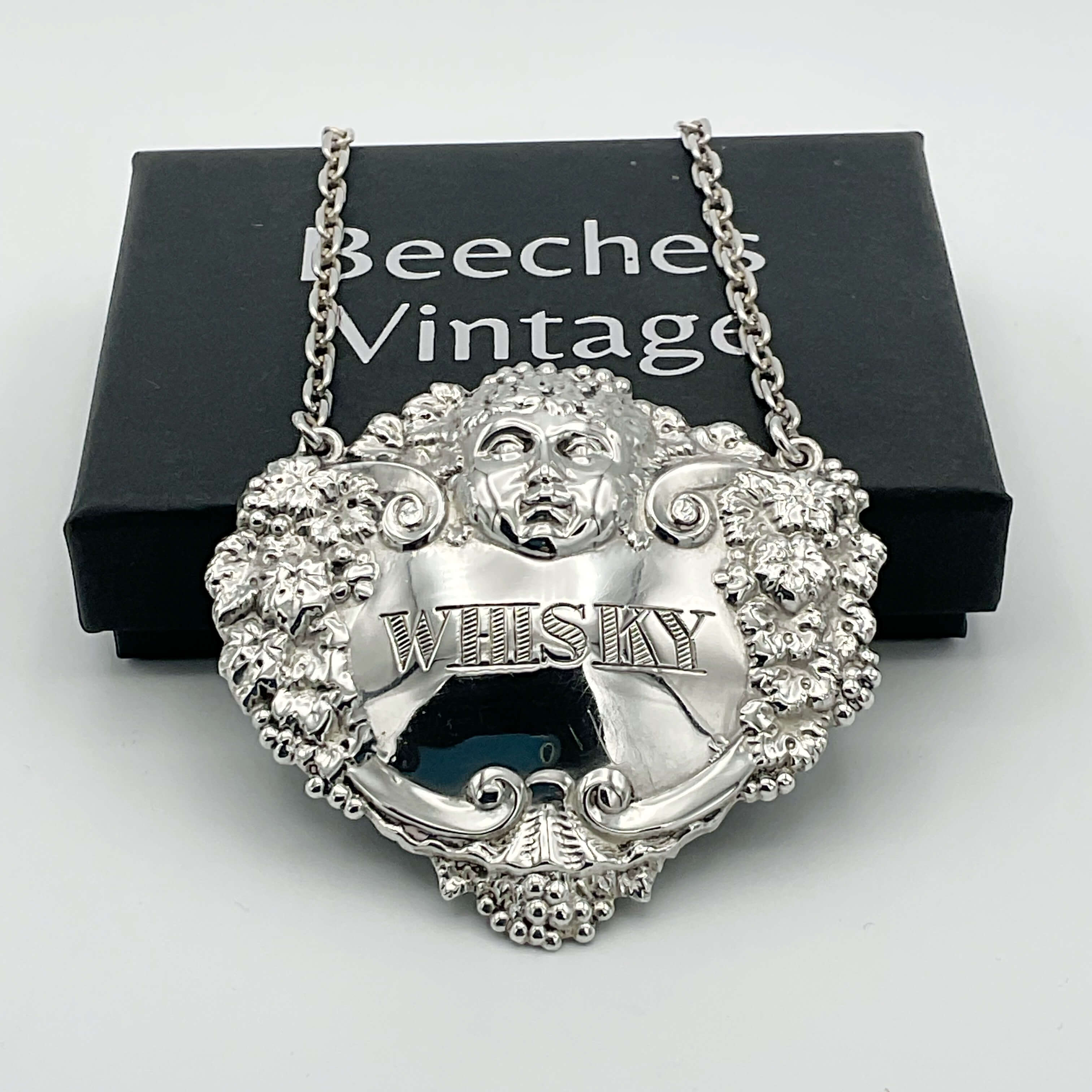 1968 Cherub Sterling Silver Whisky Decanter Label – Beeches Vintage