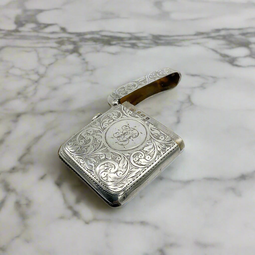 Antique 1910 Silver Vesta Case, Match Safe – Beeches Vintage
