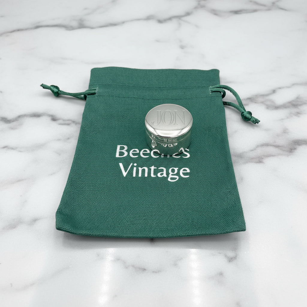 Greek Sterling Silver Pill Box, Vourakis – Beeches Vintage