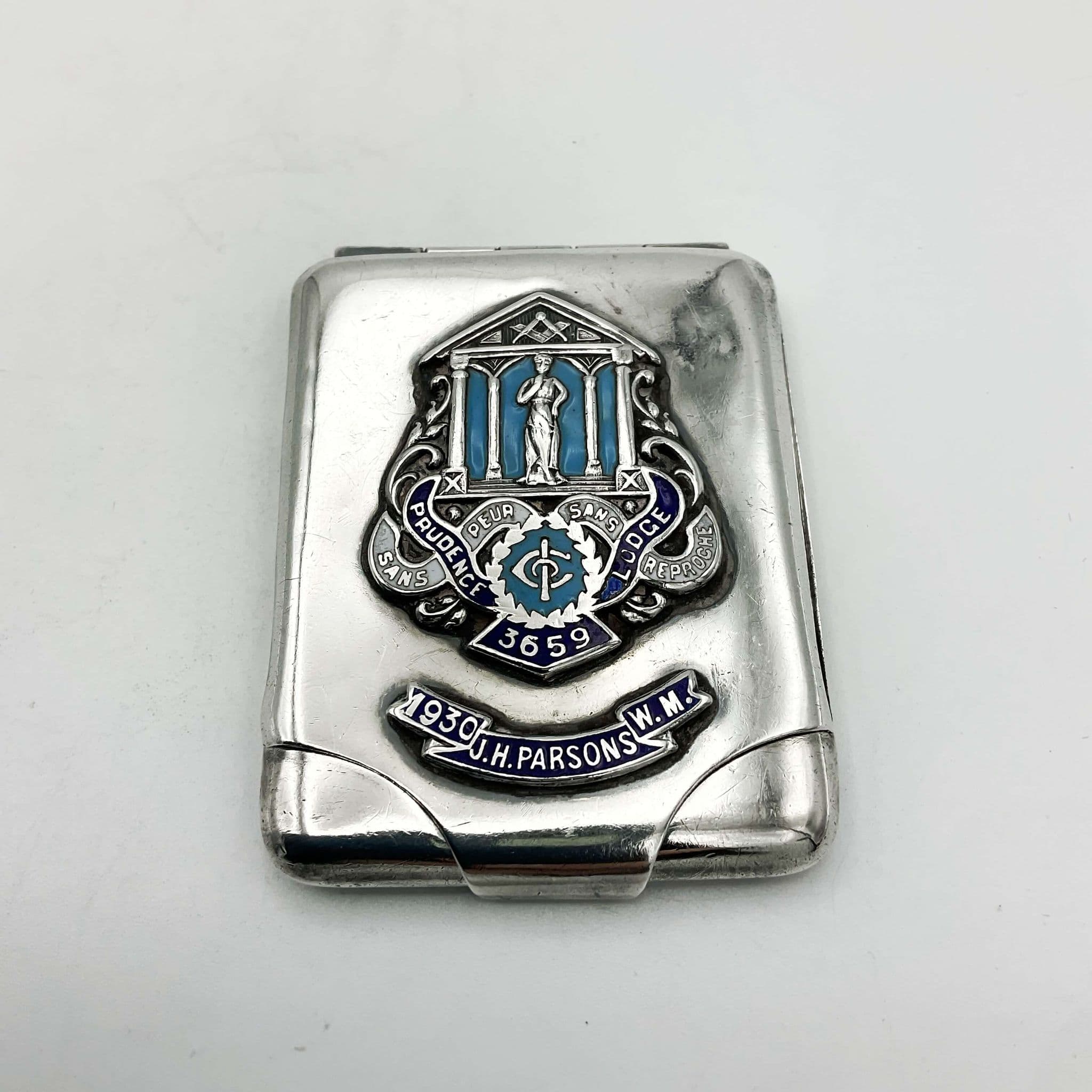 Masonic Sterling Silver Matchbook Case, 1920s Masons Memorabilia ...